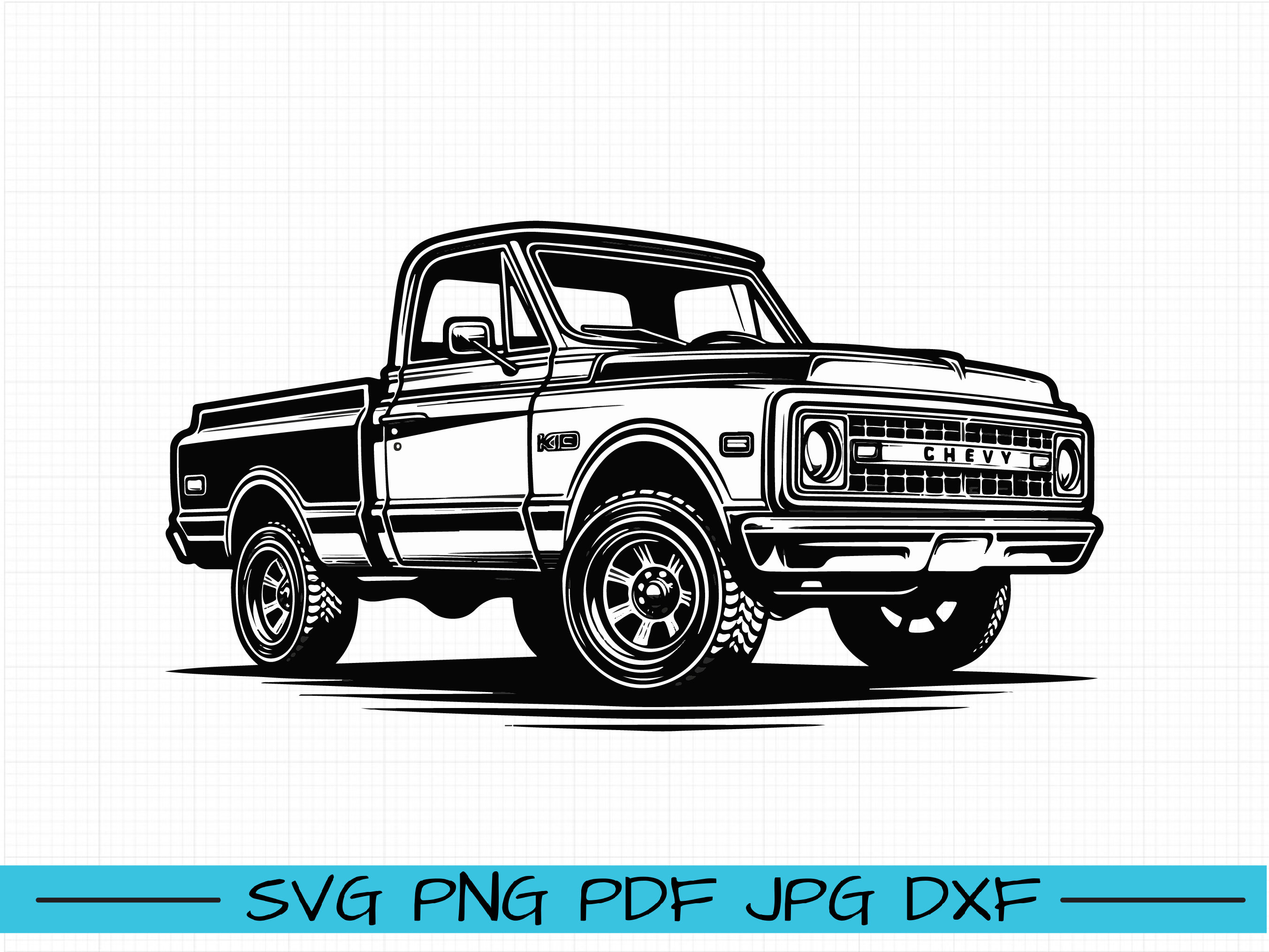 Chevy K10 1970-1974 SVG, Cartoon Vector, Art, Silhouette - Etsy