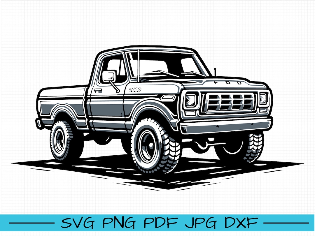 1980 Ford F100 Ranger SVG, Cartoon Vector, Art, Silhouette - Etsy