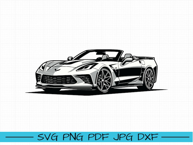 Corvette Convertible C2 SVG, Cartoon Vector, Art, Silhouette - Etsy
