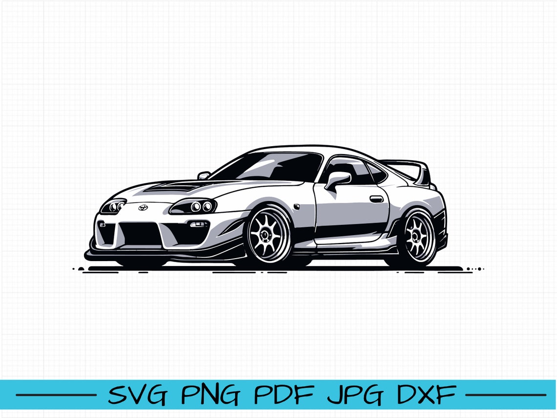 Toyota Supra SVG, Cartoon Vector, Art, Silhouette - Etsy
