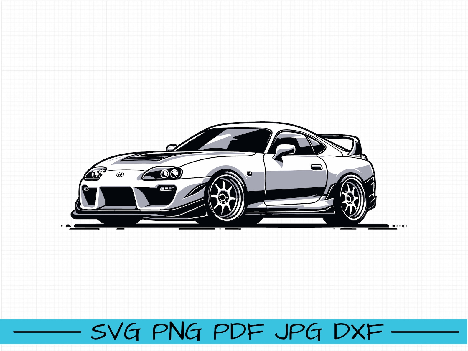 Toyota Supra SVG, Cartoon Vector, Art, Silhouette - Etsy