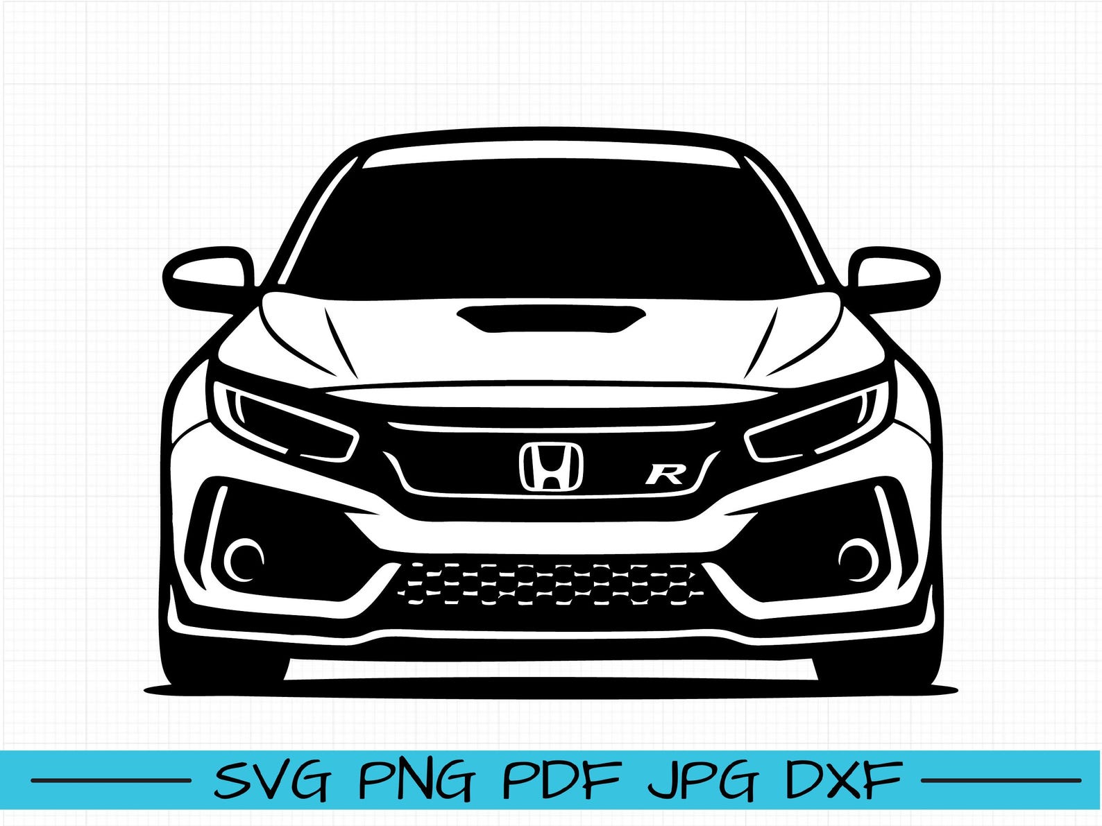 2017 Honda Civic Type R SVG, Cartoon Vector, Art, Silhouette - Etsy