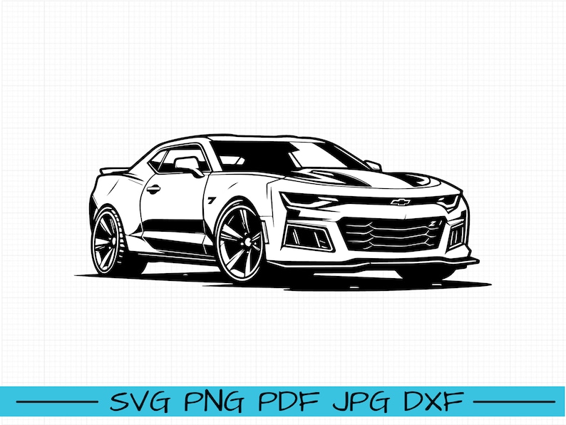 Chevy Camaro ZL1 2018 SVG, Cartoon Vector, Art, Silhouette - Etsy