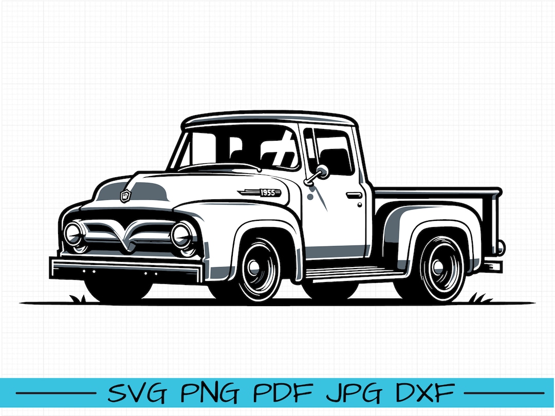Ford F100 1955 SVG, Cartoon Vector, Art, Silhouette - Etsy
