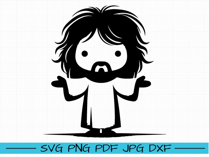 SVG Jesus, Cartoon Vector, Art, Silhouette - Etsy