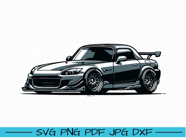 Honda S2000 SVG, Cartoon Vector, Art, Silhouette - Etsy