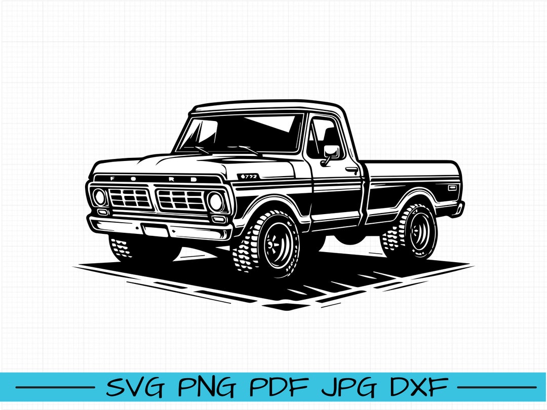 Ford F100 1972 SVG, Cartoon Vector, Art, Silhouette - Etsy