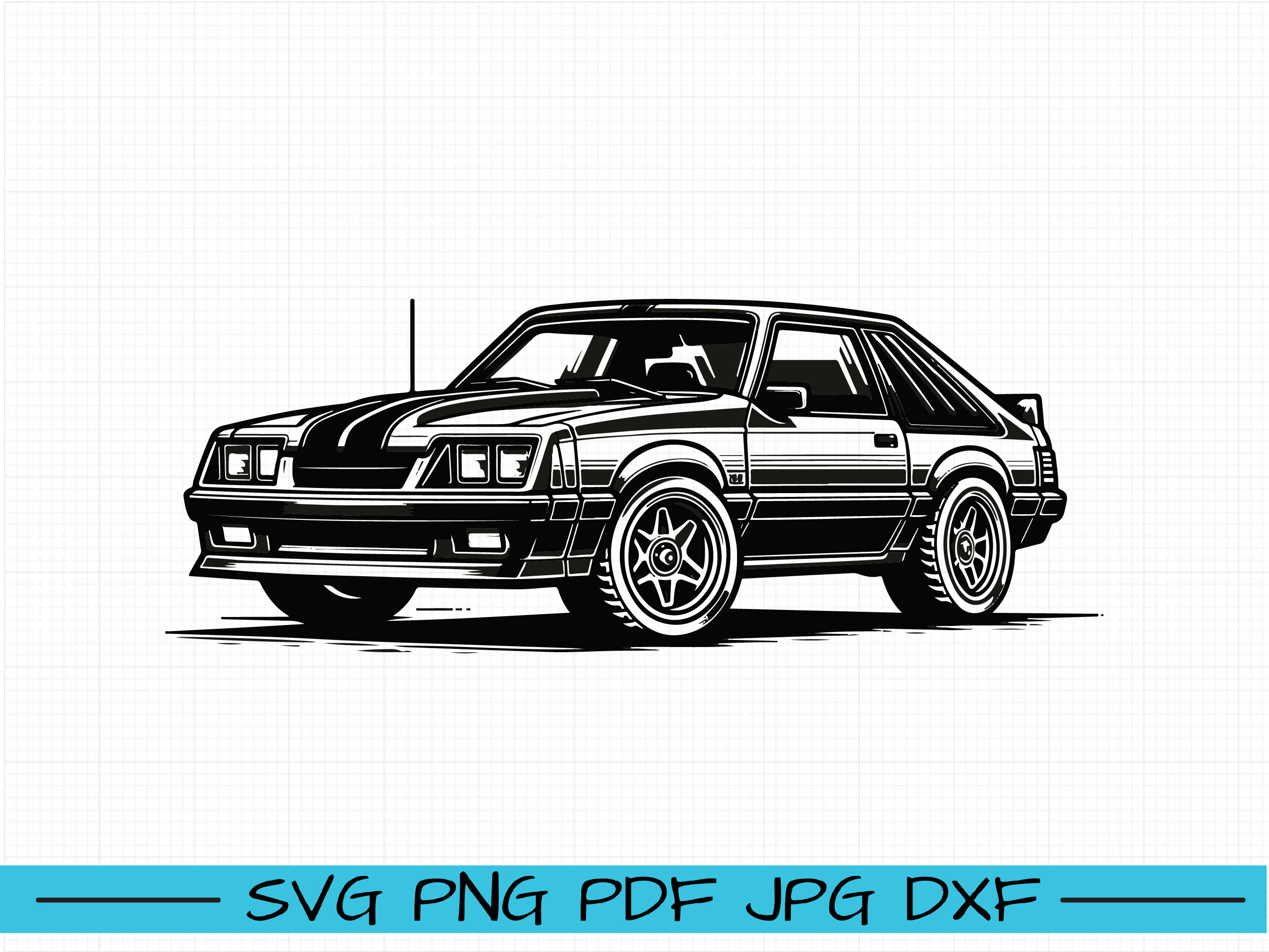 1985 Fox Boy Mustang Gt SVG, Cartoon Vector, Art, Silhouette - Etsy