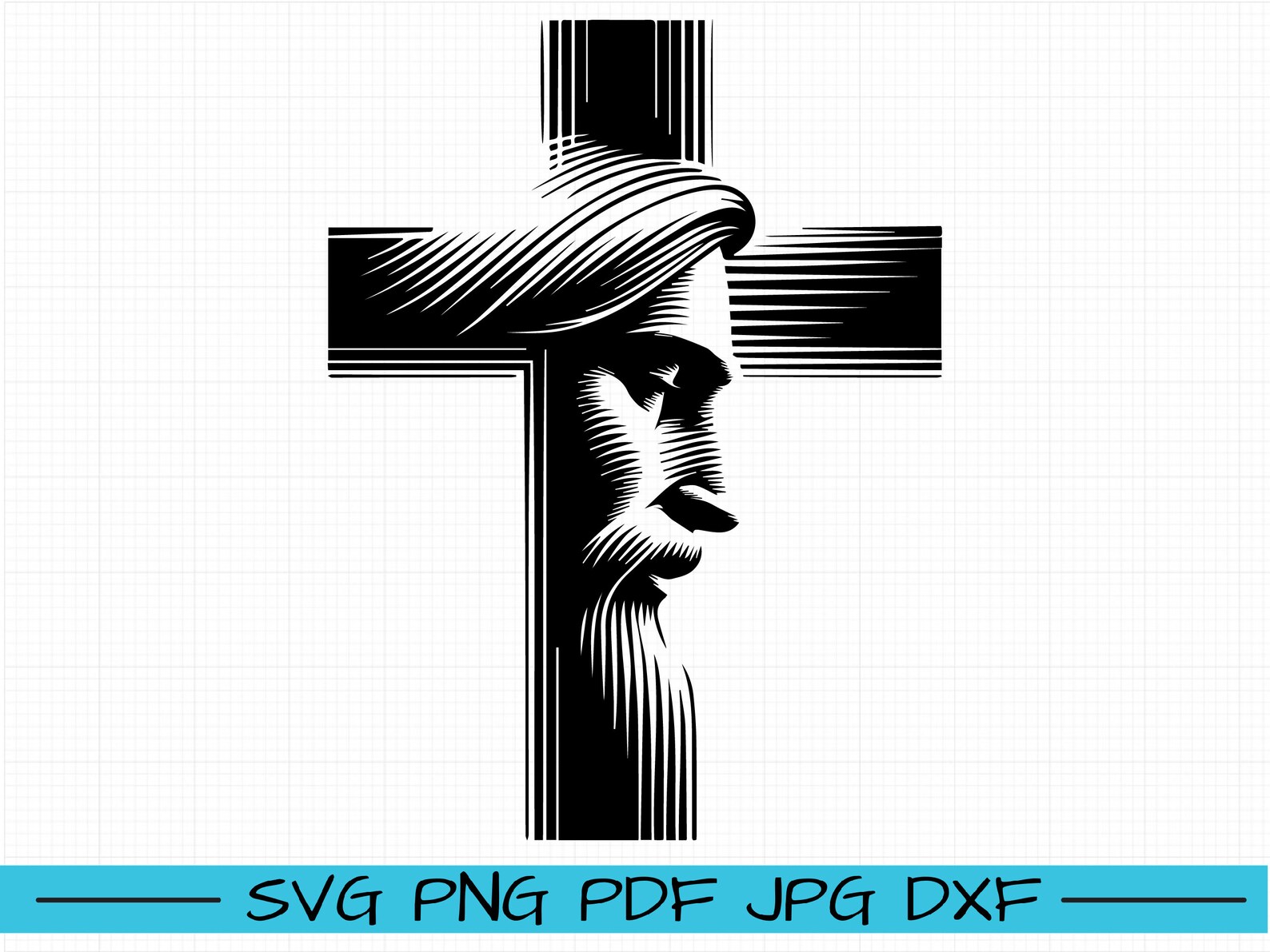 Jesus Cross Graph SVG, Cartoon Vector, Art, Silhouette - Etsy