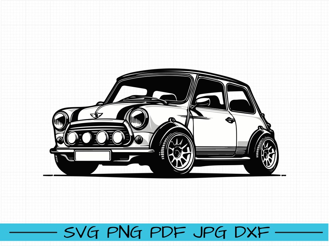 Classic Mini Cooper SVG, Cartoon Vector, Art, Silhouette - Etsy