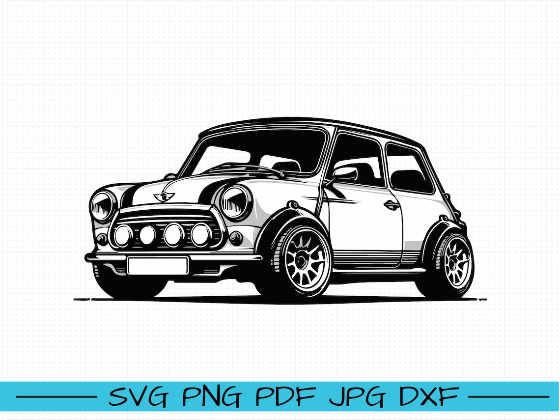 Classic Mini Cooper SVG, Cartoon Vector, Art, Silhouette - Etsy