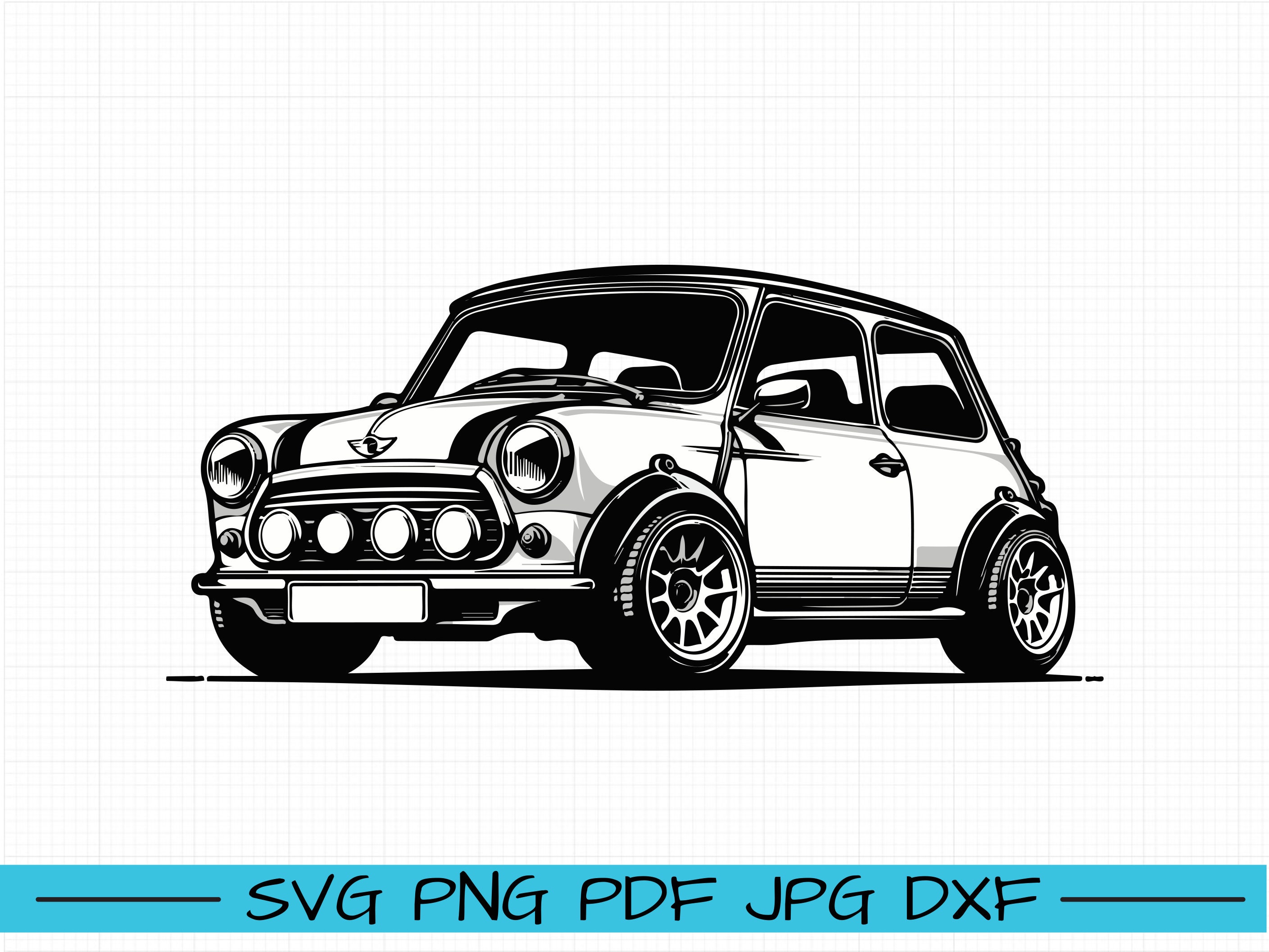 Classic Mini Cooper SVG, Cartoon Vector, Art, Silhouette - Etsy