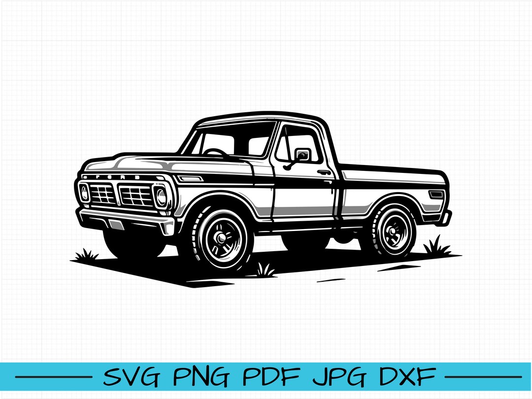 Ford F100 1972 SVG, Cartoon Vector, Art, Silhouette - Etsy