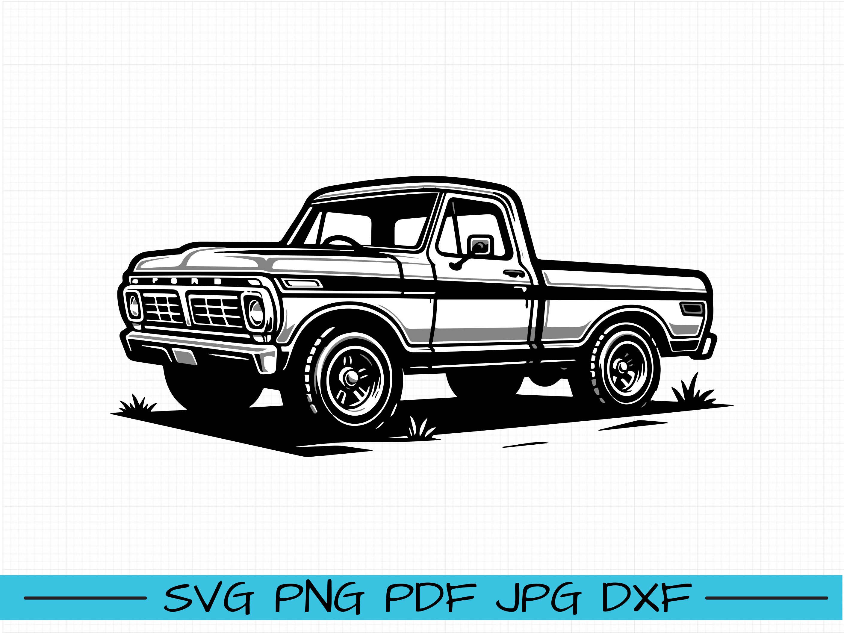 Ford F100 1972 SVG, Cartoon Vector, Art, Silhouette - Etsy