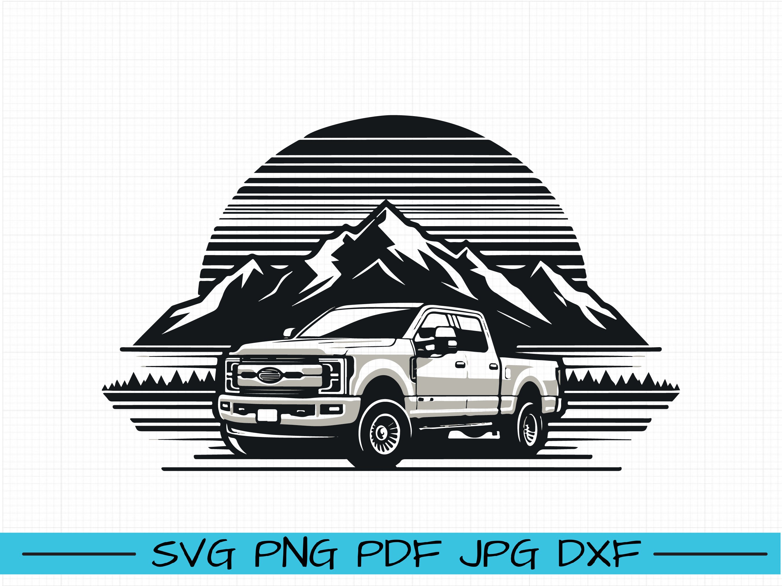 F250 super duty SVG, Vector de dibujos animados, Arte, Silueta - Etsy ...