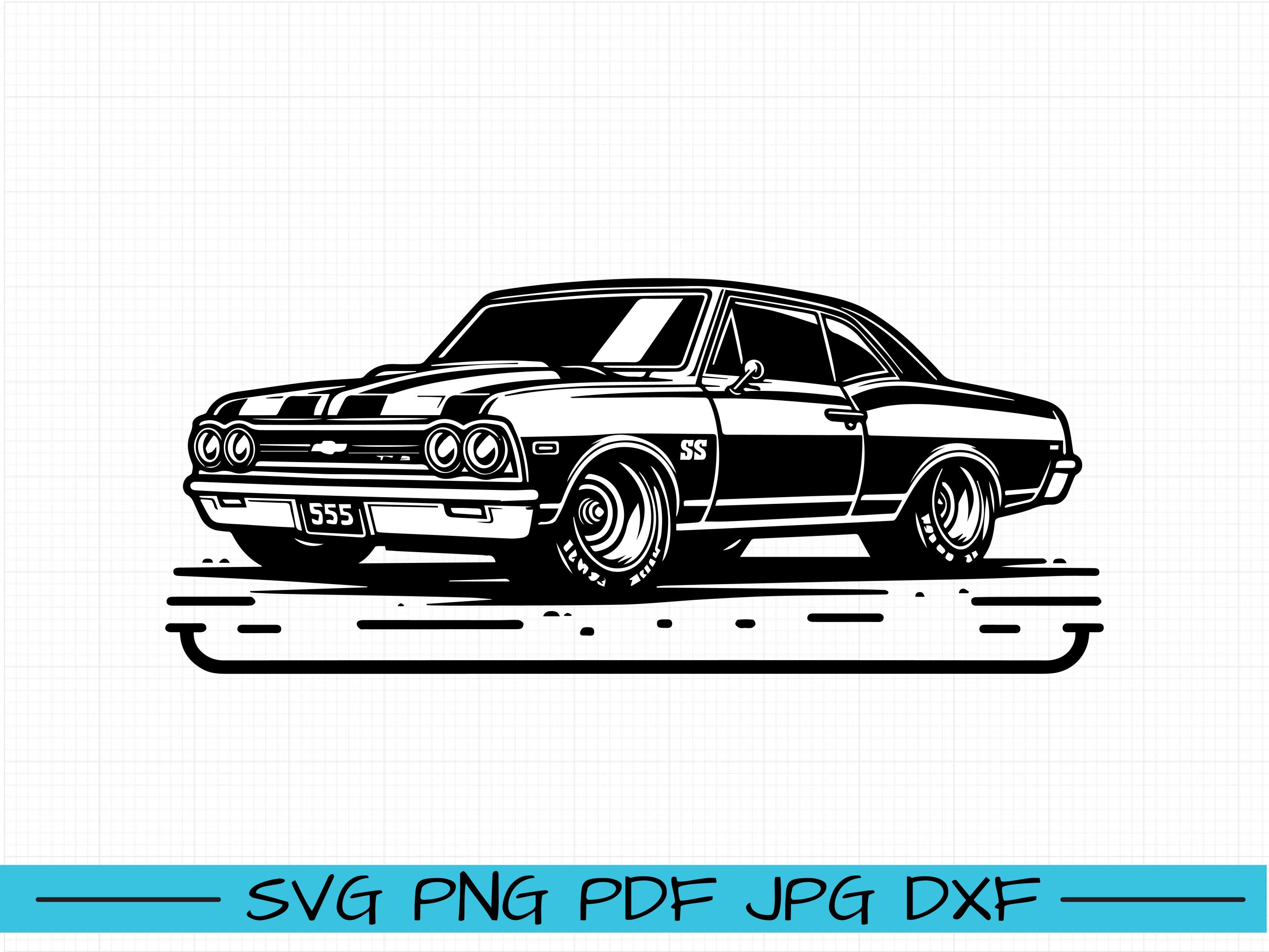 Vintage Chevrolet SS SVG, Cartoon Vector, Art, Silhouette - Etsy