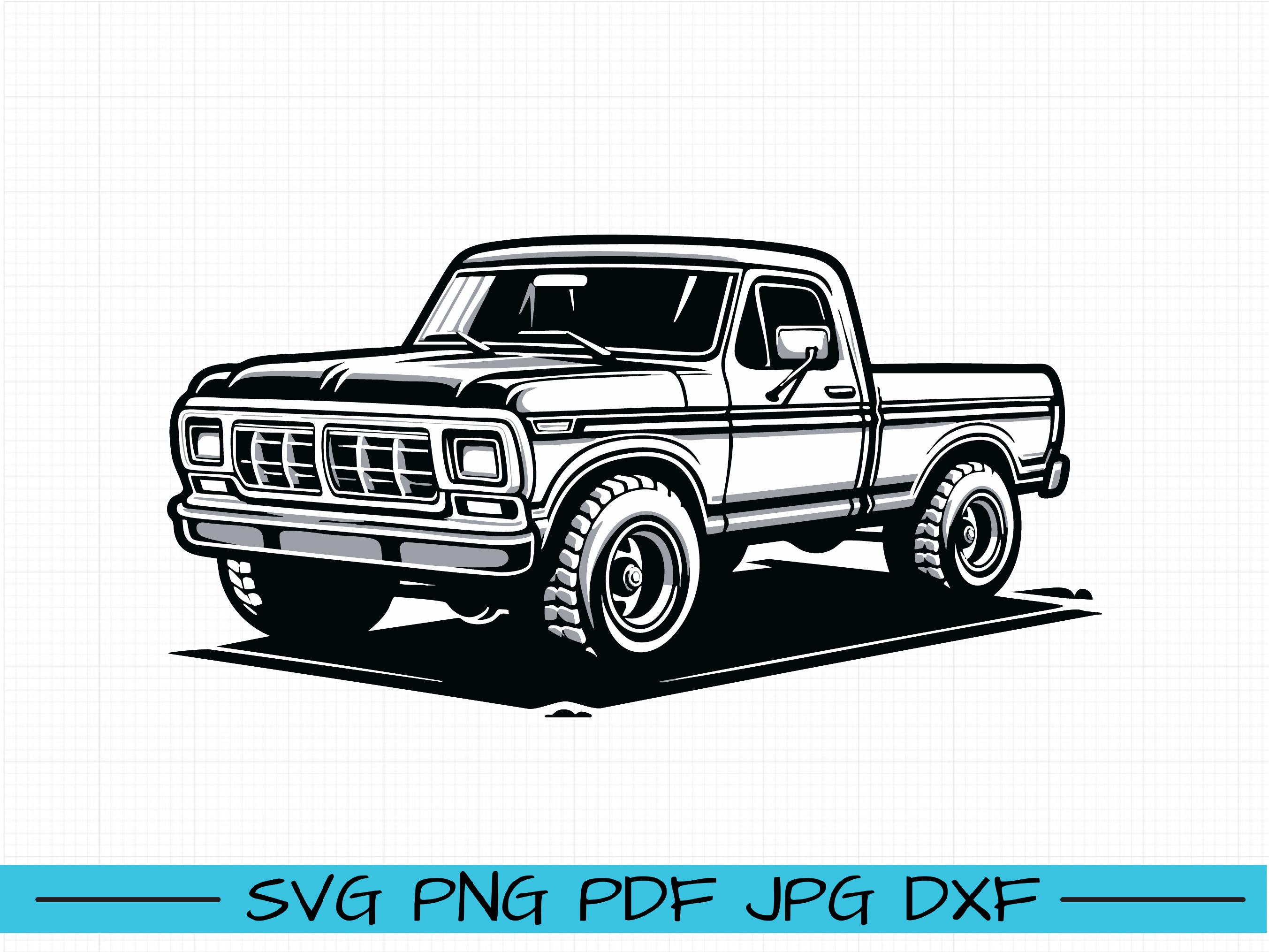 Ford F150 Pickup Truck 1980 SVG, Cartoon Vector, Art, Silhouette - Etsy