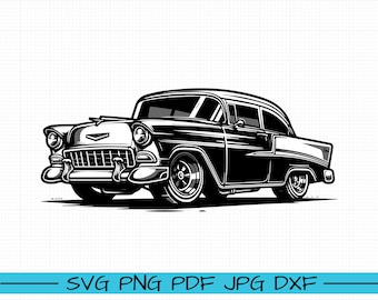Chevrolet Bel Air 1955 SVG, Cartoon Vector, Art, Silhouette - Etsy