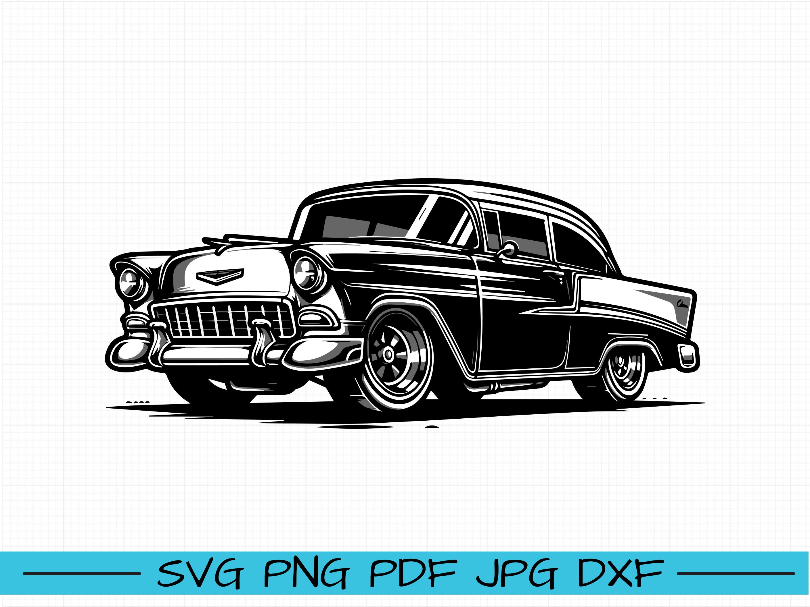 Chevrolet Bel Air 1955 SVG, Cartoon Vector, Art, Silhouette - Etsy