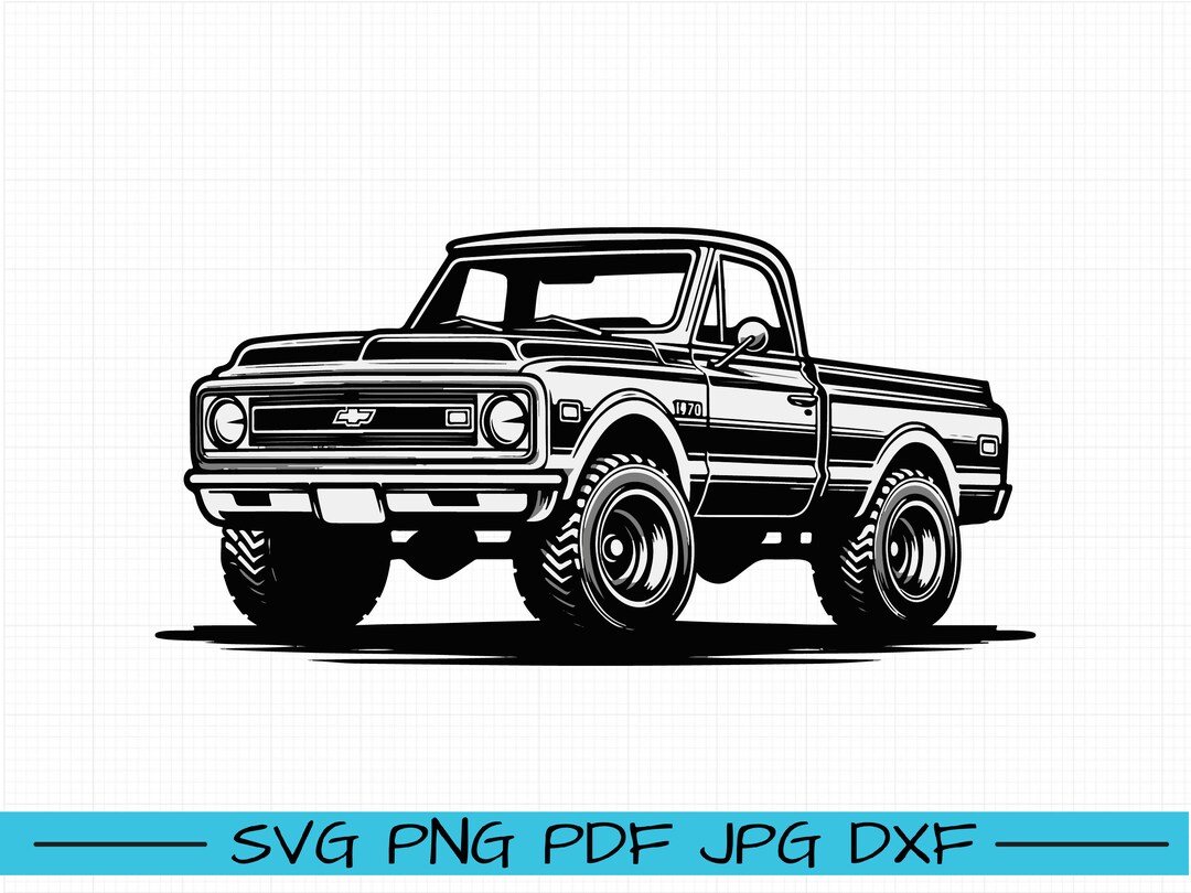 Chevy K10 1970-1974 SVG, Cartoon Vector, Art, Silhouette - Etsy