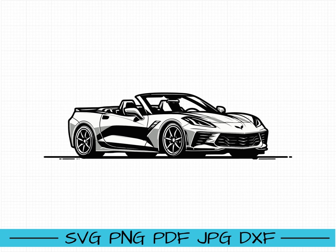 Corvette Convertible C2 SVG, Cartoon Vector, Art, Silhouette - Etsy