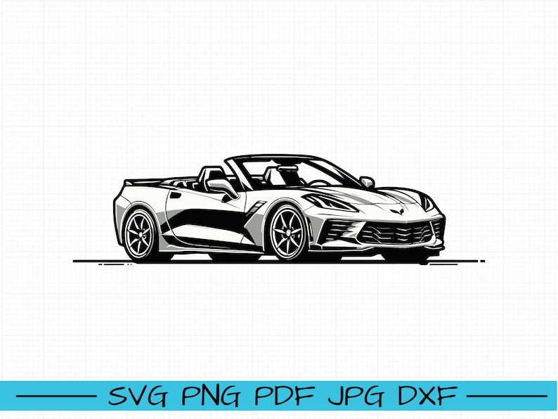 Corvette Convertible C2 SVG, Cartoon Vector, Art, Silhouette - Etsy