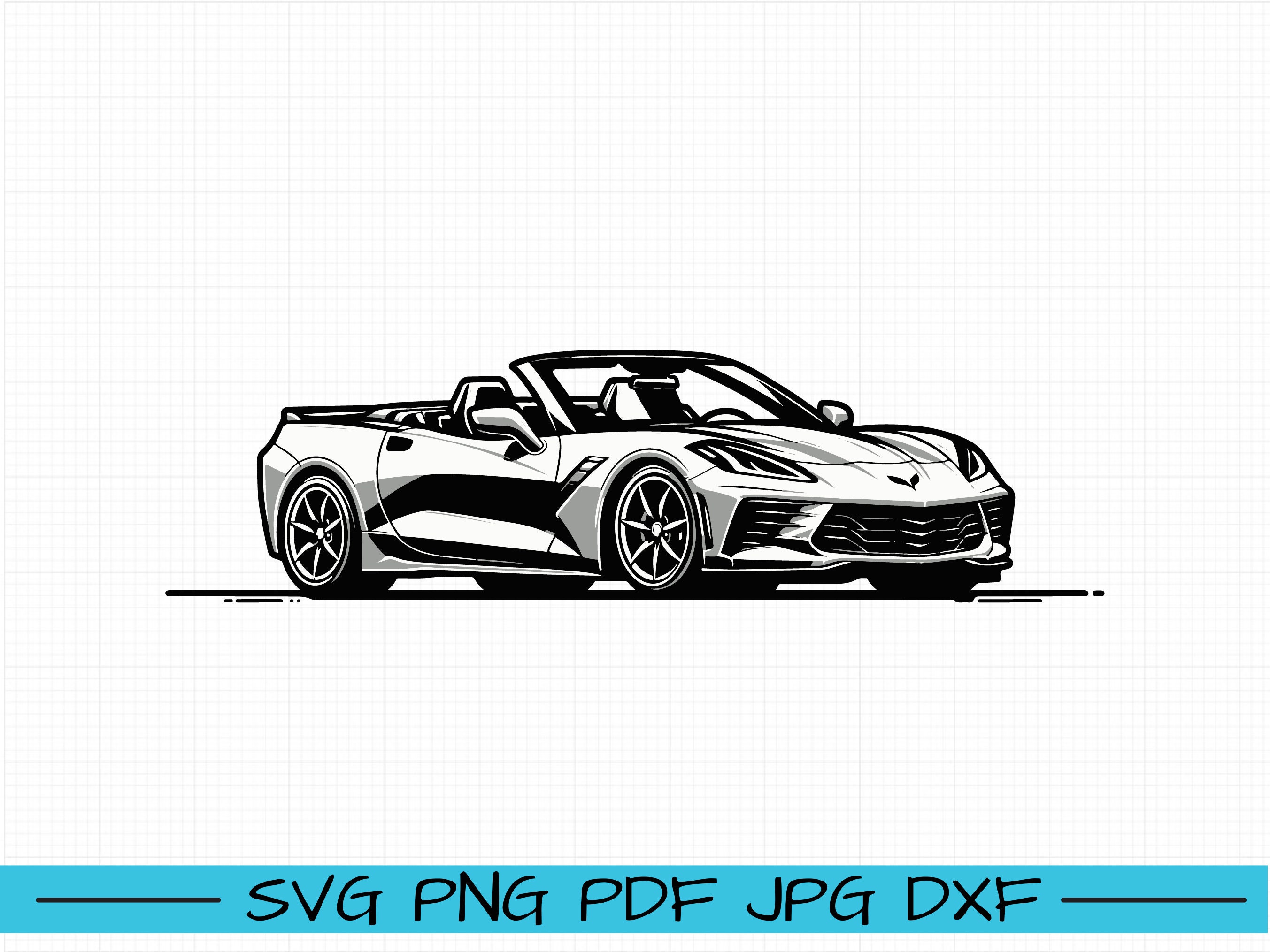 Corvette Convertible C2 SVG, Cartoon Vector, Art, Silhouette - Etsy