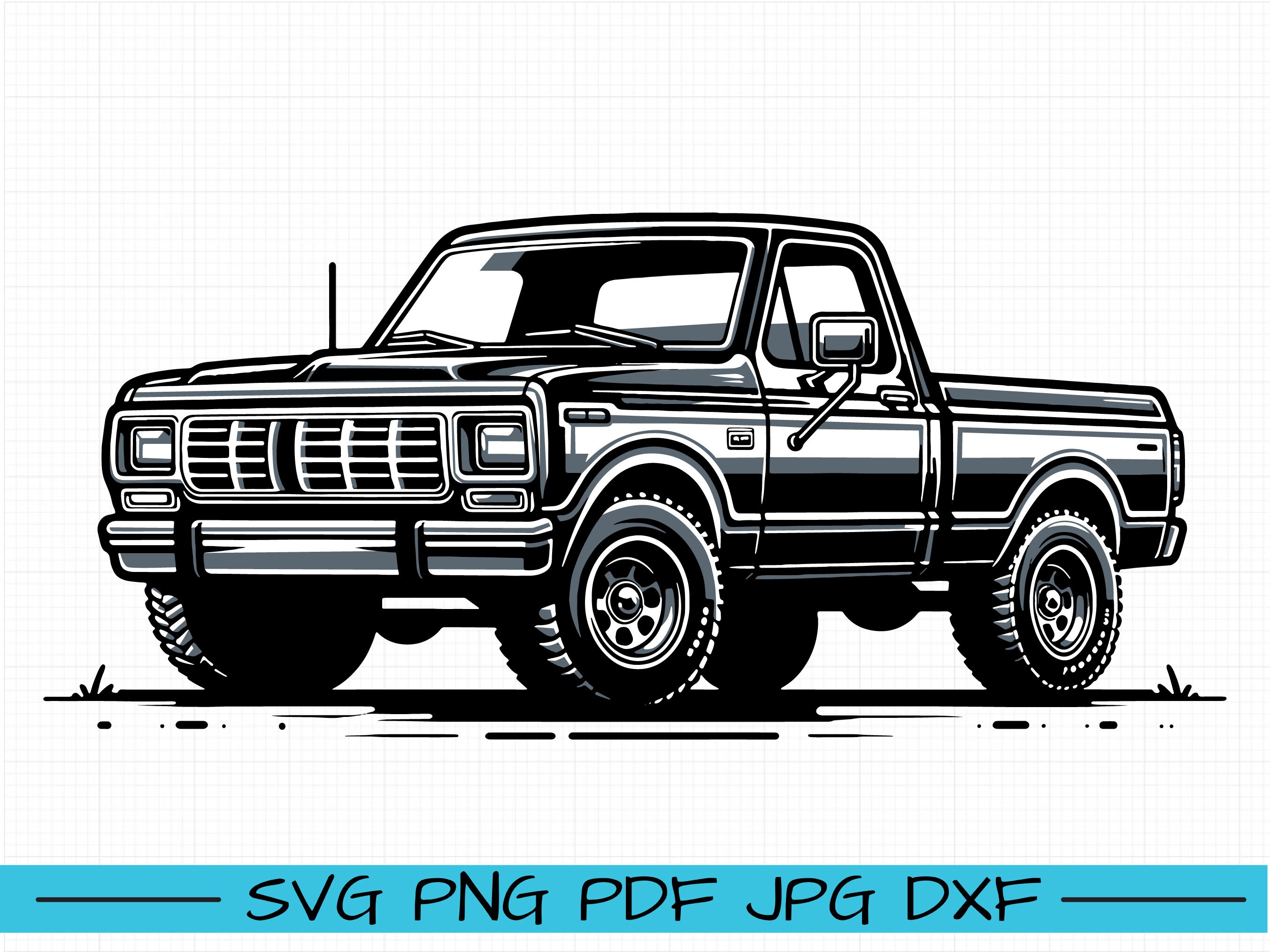 1980 Ford F100 Ranger SVG, Cartoon Vector, Art, Silhouette - Etsy