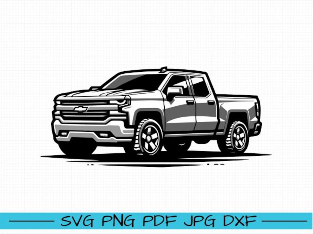 Chevy K-1500 Pickup Truck SVG, Cartoon Vector, Art, Silhouette - Etsy