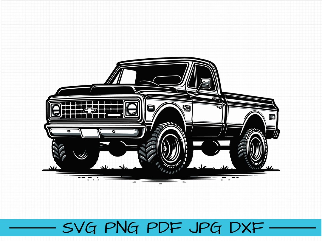 Chevy K10 1970-1974 SVG, Cartoon Vector, Art, Silhouette - Etsy