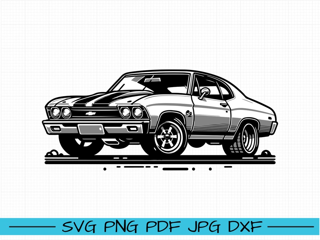 Chevrolet Chevelle SVG, Cartoon Vector, Art, Silhouette - Etsy