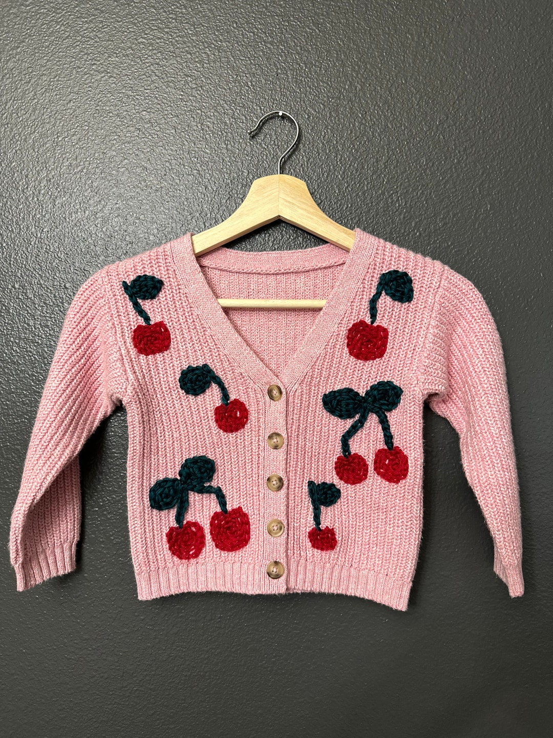 Personalized Hand Embroidered Baby and Toddler Sweaters Custom Cherry ...