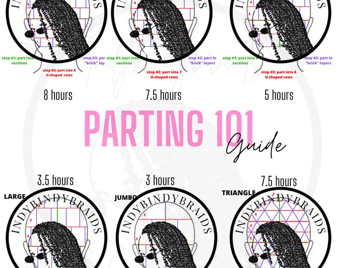 Parting Chart Bundle ALL Sizes - Etsy