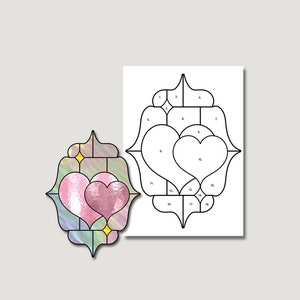 Heart Stained Glass Patterns, DIY Stained Glass Decor, Hanging ...