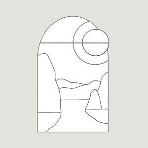 Landscape Stained Glass Pattern | DIY Stained Glass | Beginner Pattern ...