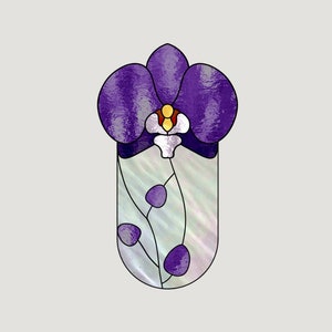 Orchid Pattern Stained Glass Patterns Flower Digital - Etsy
