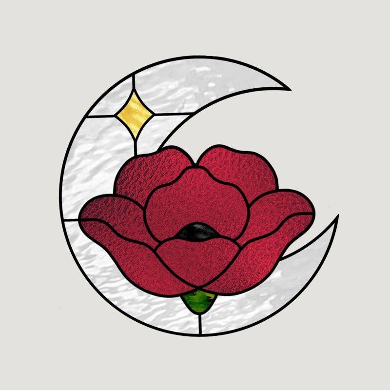 Stained Glass Poppy - Etsy