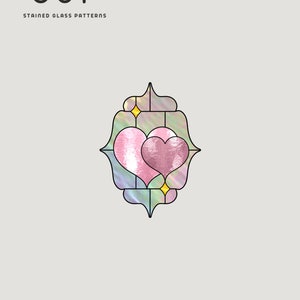 Heart Stained Glass Patterns, DIY Stained Glass Decor, Hanging ...