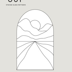 Beginner Mountain Stained Glass Pattern: DIY Landscape (PDF Pattern) - Etsy