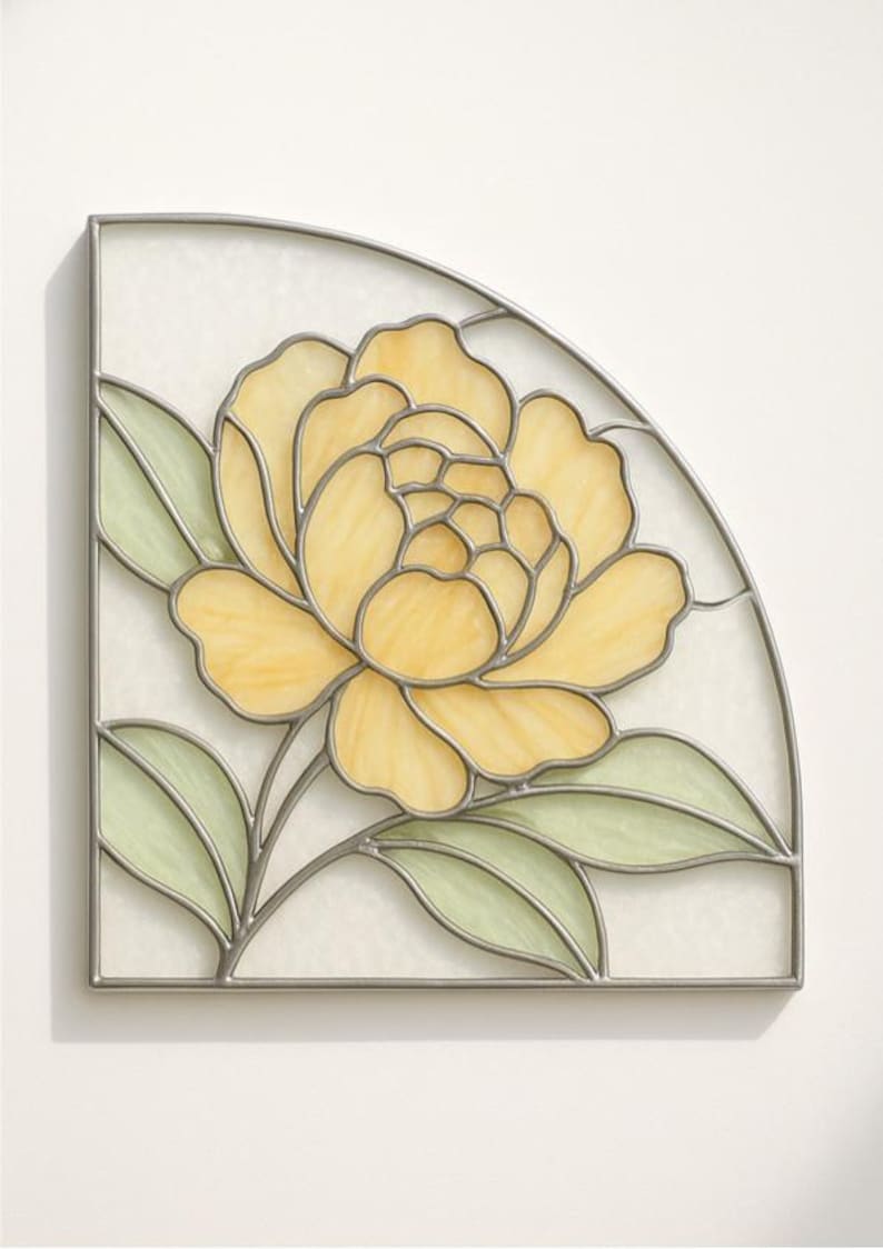 Peony Stained Glass Pattern: DIY Suncatcher Design (PDF & SVG) - Etsy