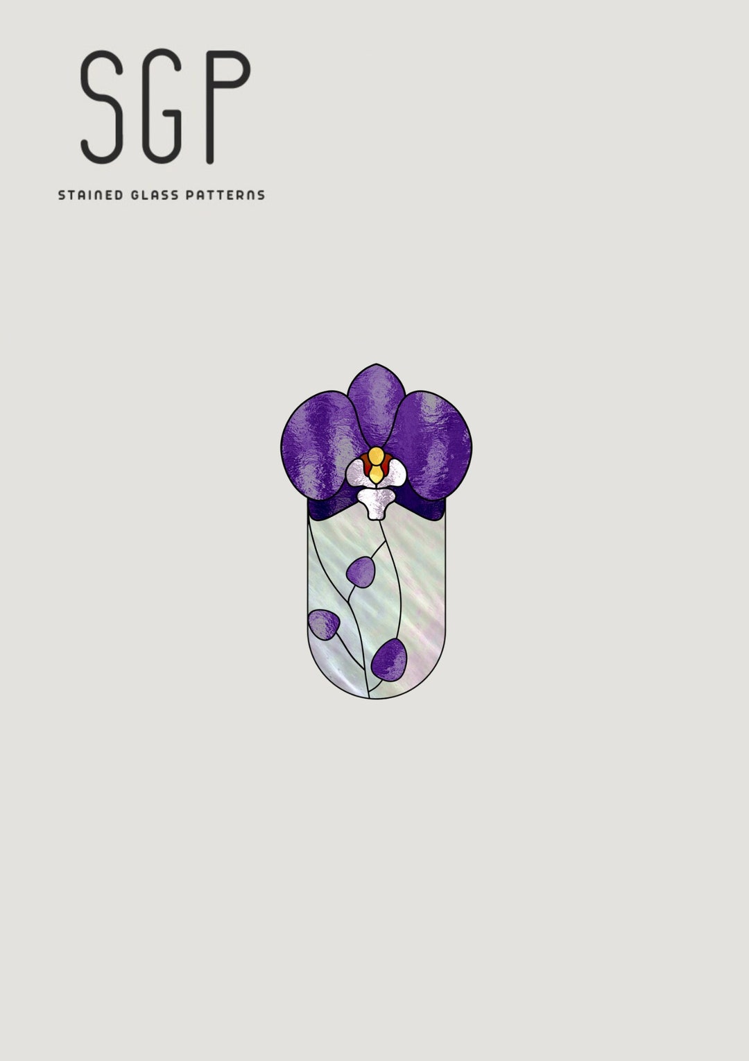Orchid Pattern Stained Glass Patterns Flower Digital - Etsy