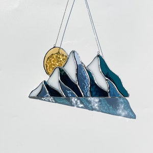 Stained Glass Pattern Mountains Pattern for Download DIY Stained Glass ...