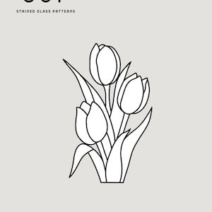 Tulips Glass Pattern to Download DIY Stained Glass Patterns Flowers ...