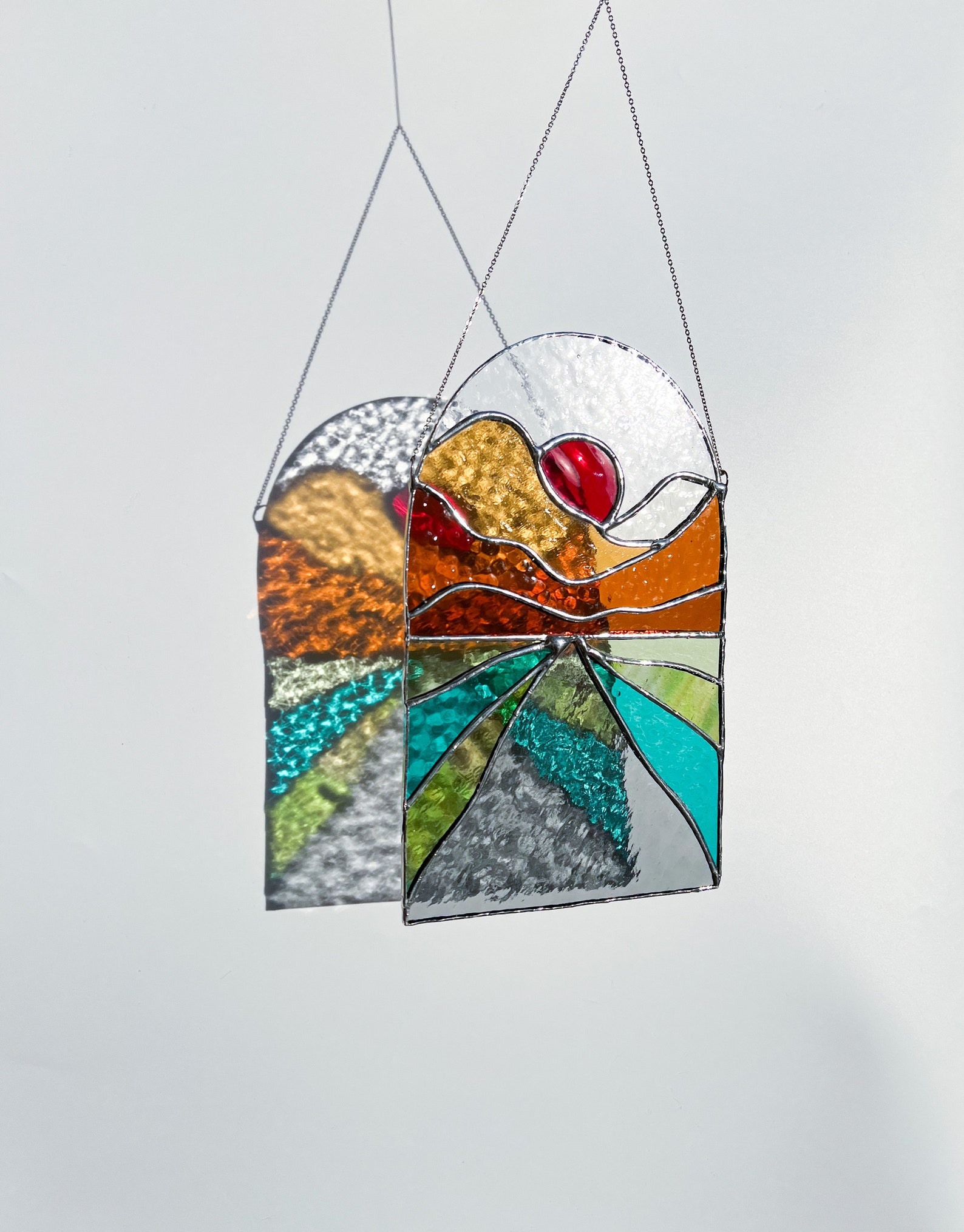 Beginner Mountain Stained Glass Pattern: DIY Landscape (PDF Pattern) - Etsy