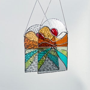 Beginner Mountain Stained Glass Pattern: DIY Landscape (PDF Pattern) - Etsy