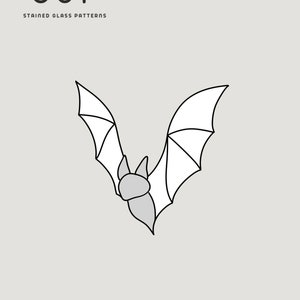 Bat Stained Glass Pattern: Halloween Suncatcher DIY (PDF Pattern) - Etsy
