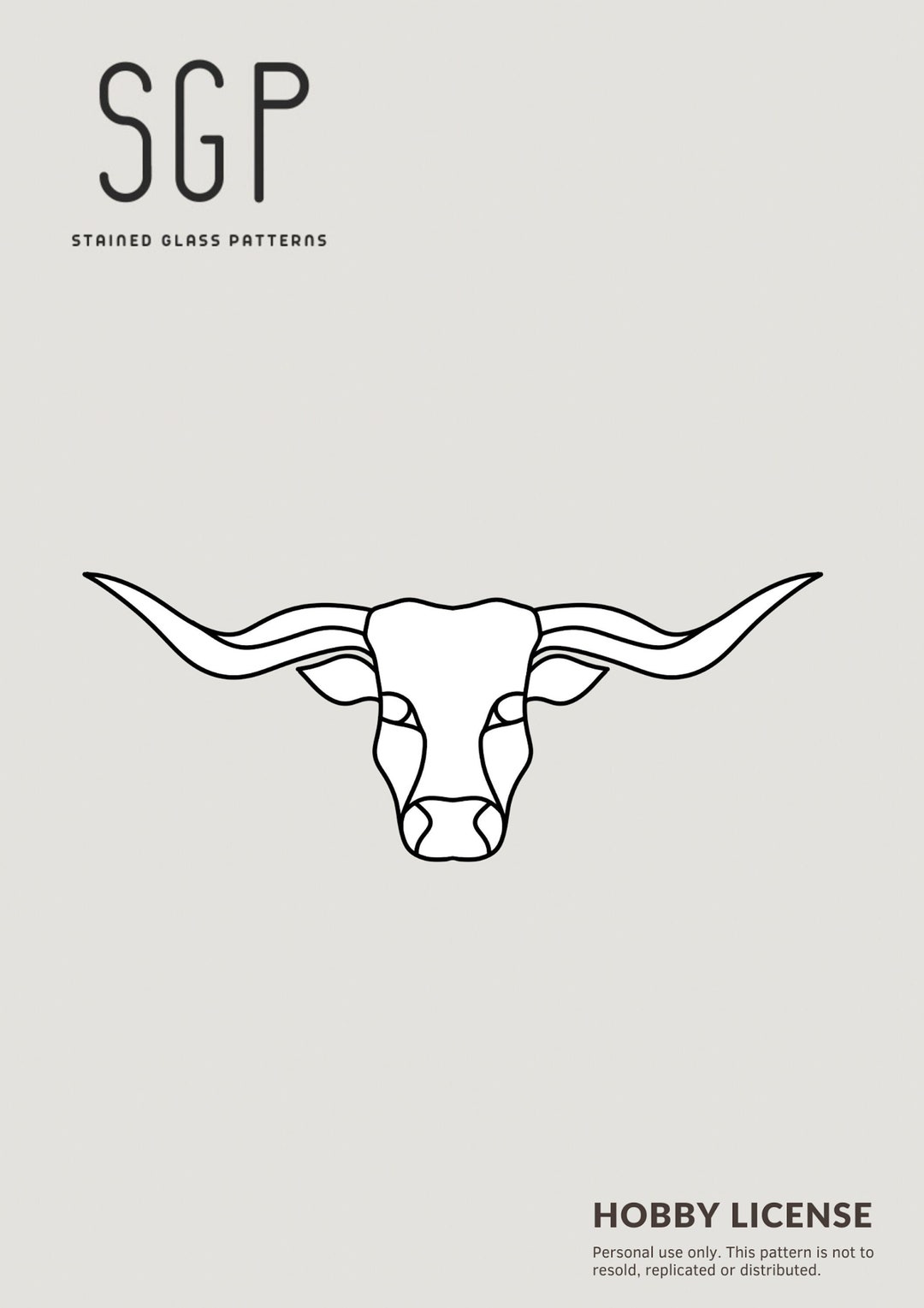 Stained Glass Pattern Longhorn, DIY Stained Glass, Texas Longhorn Stain ...