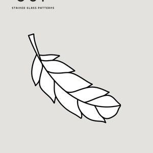 Glass Pattern Feather Stain Glass Patterns Beginner Pattern DIY Stained ...
