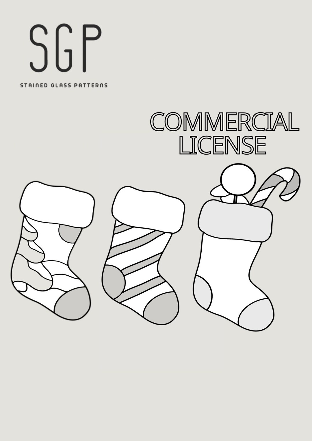 Christmas Socks Stained Glass Pattern Set, Beginner DIY (digital Download) - Etsy
