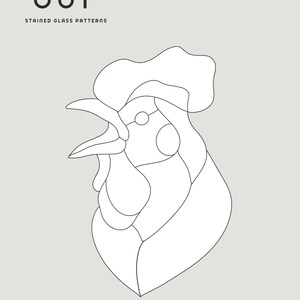 Rooster Stained Glass Pattern DIY Stained Glass Beginner Pattern ...